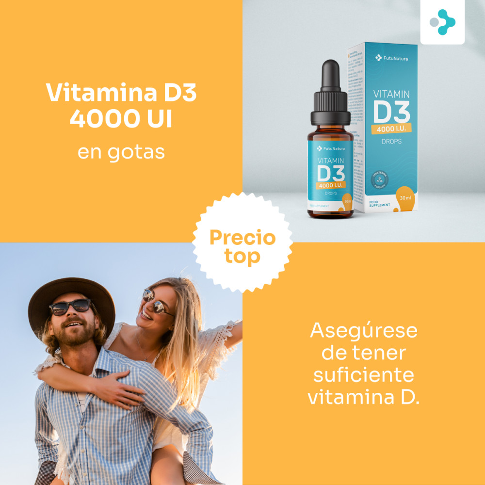 Vitamina D3 4000 UI - gotas, 30 ml - FutuNatura.es